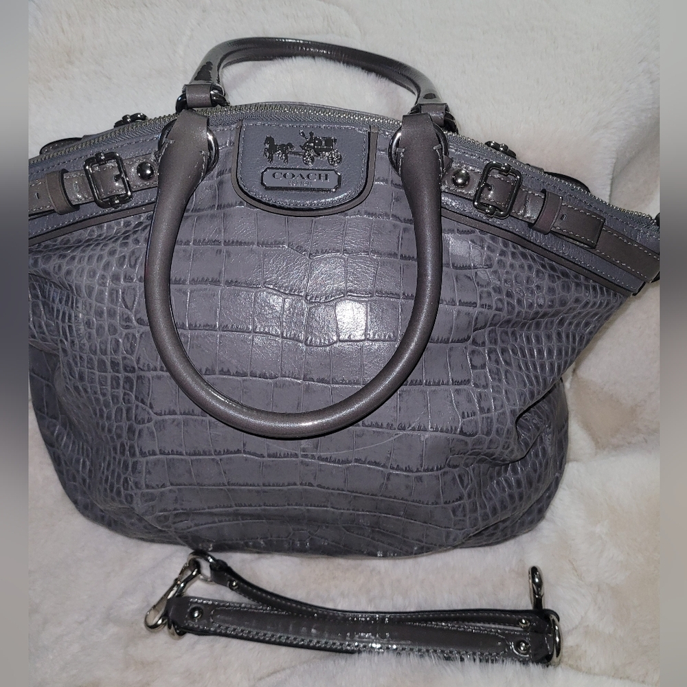 Coach Madison Crocodile Leather Bag - Gem